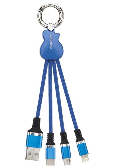 Syrox Çoklu USB Hızlı Şarj ve Data Kablo 2.0A - Mavi