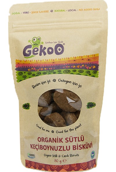 Gekoo Organik Sütlü Keçiboynuzlu Bisküvi 80 gr