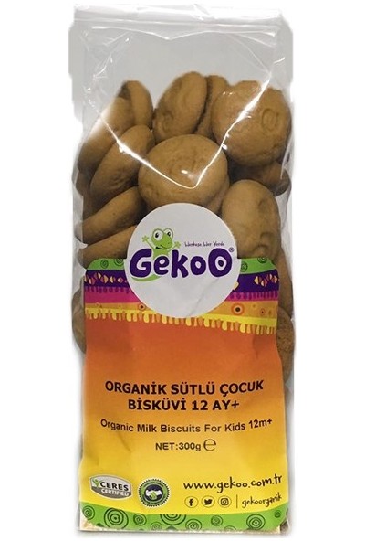 Gekoo Organik Sütlü Çocuk Bisküvisi 300 gr