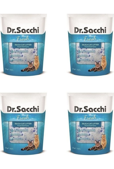 Dr.Sacchi Silica Kedi Kumu 3,2 l x 4 Adet
