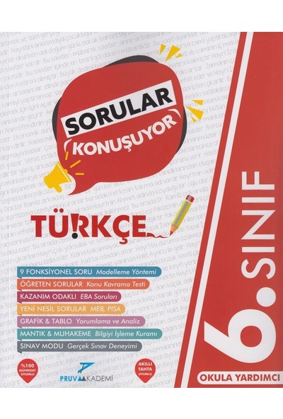 Pruva Akademi 6. Sınıf Türkçe Sorular Konuşuyor Soru Bankası Pruva Akademi 6. Sınıf Türkçe Sorular Konuşuyor Soru Bankası