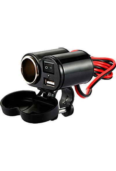 Knmaster Motosiklet Kompakt Çakmaklık ve USB Şarj Soketi Knmaster Motosiklet Kompakt Çakmaklık ve USB Şarj Soketi