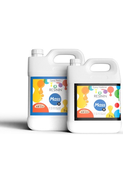 Resinin Mass A+B Büyük Hacim Için Ultra Şeffaf Epoksi Reçine 7 kg Resinin Mass A+B Büyük Hacim Için Ultra Şeffaf Epoksi Reçine 7 kg