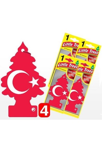 Little Trees Oto Kağıt Koku Türk Bayrağı Ay Yıldız 4 Adet Asma Araba Kokusu Little Trees Oto Kağıt Koku Türk Bayrağı Ay Yıldız 4 Adet Asma Araba Kokusu