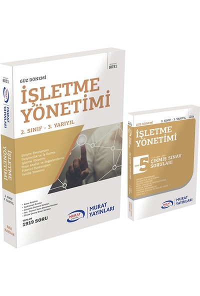 Murat Yayınları AÖF İşletme Yönetimi 2. Sınıf 3 Yarıyıl Güz Dönemi Konu Anlatımlı Soru Bankası