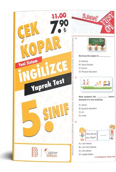 Eğitim Dünyası & Benim Hocam Yayınları - 5. Sınıf Ingilizce Çek Kopar Yaprak Test Eğitim Dünyası & Benim Hocam Yayınları - 5. Sınıf Ingilizce Çek Kopar Yaprak Test
