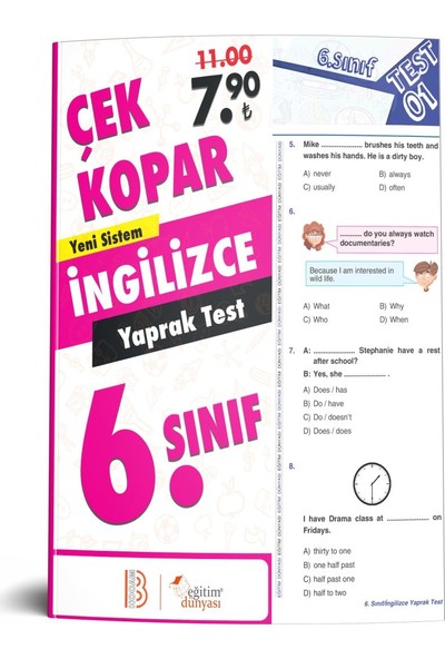 Eğitim Dünyası & Benim Hocam Yayınları - 6. Sınıf Ingilizce Çek Kopar Yaprak Test Eğitim Dünyası & Benim Hocam Yayınları - 6. Sınıf Ingilizce Çek Kopar Yaprak Test