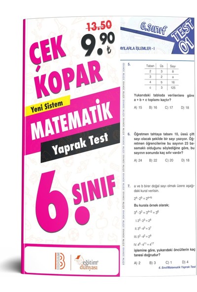 Eğitim Dünyası & Benim Hocam Yayınları - 6. Sınıf Matematik Çek Kopar Yaprak Test Eğitim Dünyası & Benim Hocam Yayınları - 6. Sınıf Matematik Çek Kopar Yaprak Test