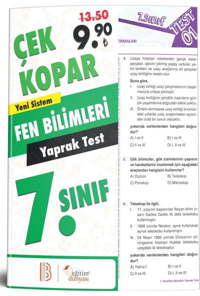 Eğitim Dünyası & Benim Hocam Yayınları - 7. Sınıf Fen Bilimleri Çek Kopar Yaprak Test Eğitim Dünyası & Benim Hocam Yayınları - 7. Sınıf Fen Bilimleri Çek Kopar Yaprak Test