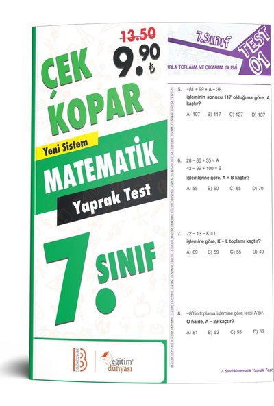 Eğitim Dünyası & Benim Hocam Yayınları - 7. Sınıf Matematik Çek Kopar Yaprak Test Eğitim Dünyası & Benim Hocam Yayınları - 7. Sınıf Matematik Çek Kopar Yaprak Test