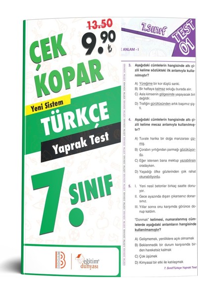 Eğitim Dünyası & Benim Hocam Yayınları - 7. Sınıf Türkçe Çek Kopar Yaprak Test Eğitim Dünyası & Benim Hocam Yayınları - 7. Sınıf Türkçe Çek Kopar Yaprak Test