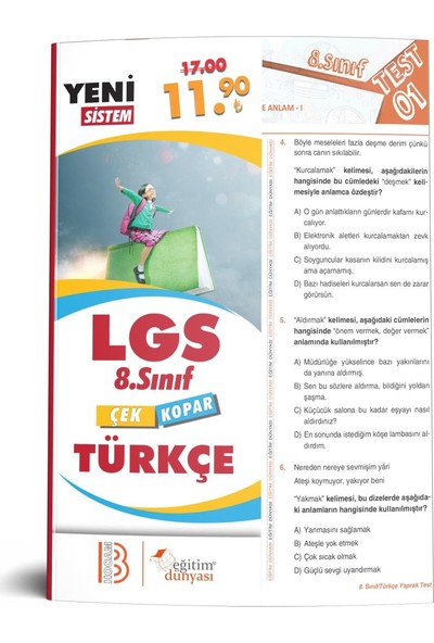 Eğitim Dünyası & Benim Hocam Yayınları - 8. Sınıf Türkçe Çek Kopar Yaprak Test Eğitim Dünyası & Benim Hocam Yayınları - 8. Sınıf Türkçe Çek Kopar Yaprak Test