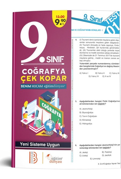Eğitim Dünyası & Benim Hocam Yayınları - 9. Sınıf Coğrafya Çek Kopar Yaprak Test Eğitim Dünyası & Benim Hocam Yayınları - 9. Sınıf Coğrafya Çek Kopar Yaprak Test