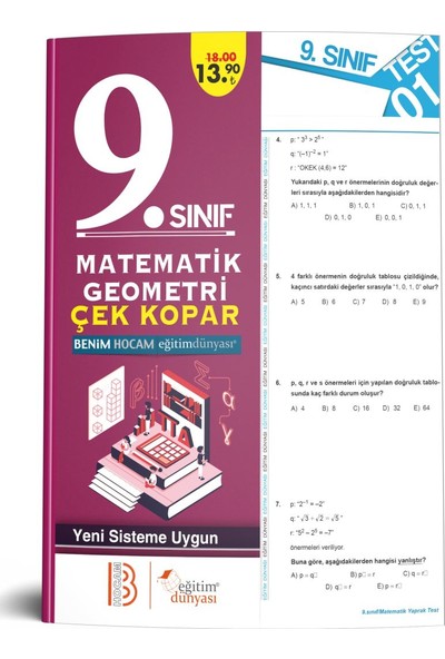 Eğitim Dünyası & Benim Hocam Yayınları - 9. Sınıf Matematik Çek Kopar Yaprak Test Eğitim Dünyası & Benim Hocam Yayınları - 9. Sınıf Matematik Çek Kopar Yaprak Test