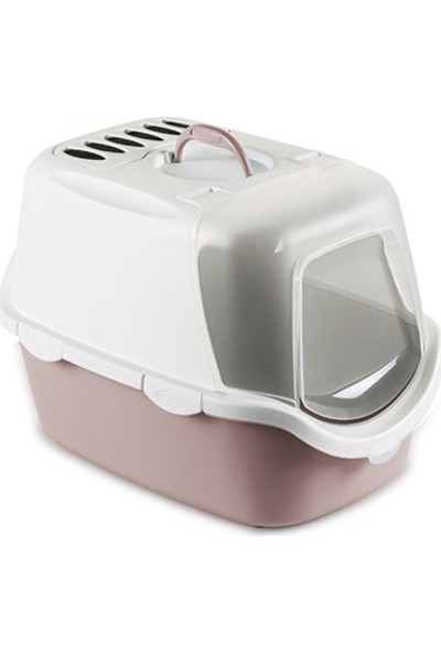 Stefanplast Cathy Easy Clean Kapalı Kedi Tuvaleti Pudra Beyaz