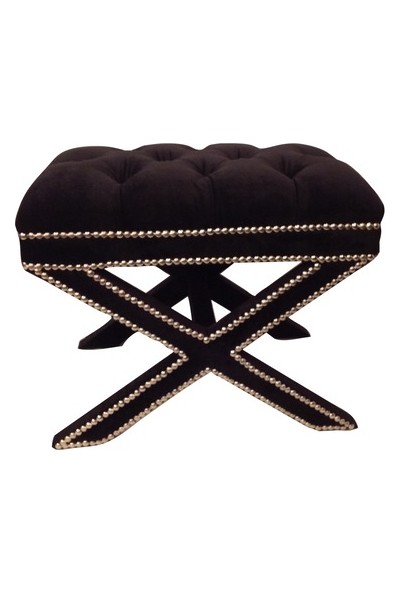 Erenler Mobilya Çapraz Ayaklı Kapitoneli Puf