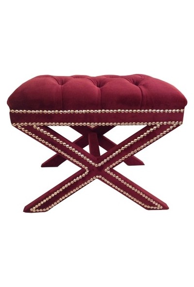 Erenler Mobilya Çapraz Ayaklı Kapitoneli Puf