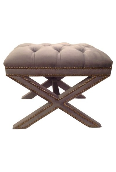 Erenler Mobilya Çapraz Ayaklı Kapitoneli Puf