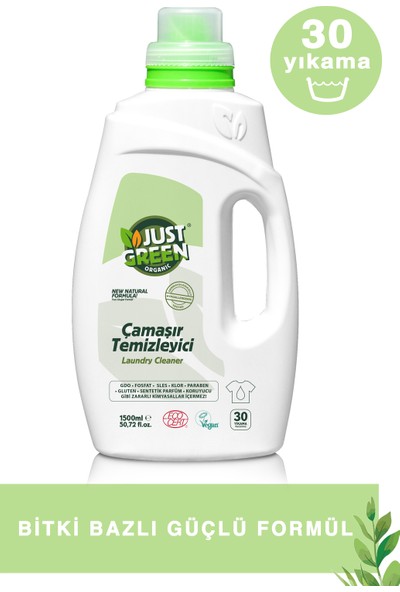 Just Green Organic Çamaşır Deterjanı 30 Yıkama 1500ml Just Green Organic Çamaşır Deterjanı 30 Yıkama 1500ml