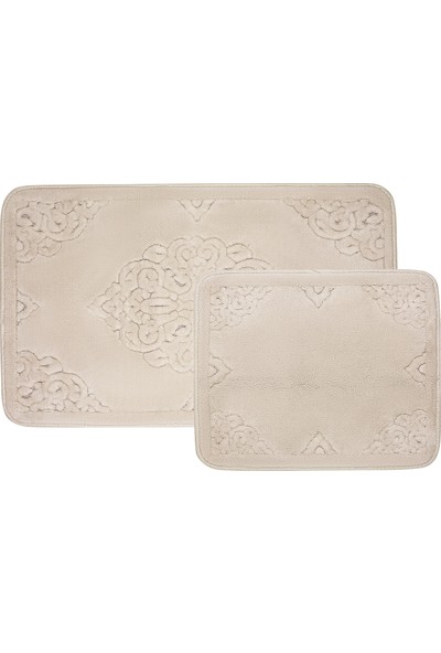Karaca Home Damila Ekru 2 Parça Banyo Paspası 60 x 100 cm Karaca Home Damila Ekru 2 Parça Banyo Paspası 60 x 100 cm