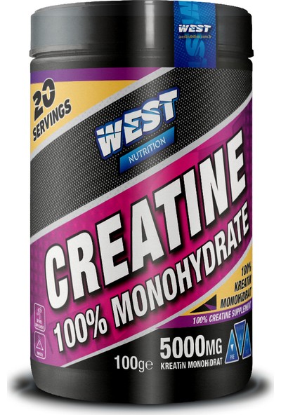 West Nutrition Kreatin Monohidrat 100 gr - 20 Servis West Nutrition Kreatin Monohidrat 100 gr - 20 Servis