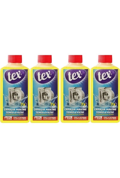 Tex Çamaşır Makinesi Temizleyici 250 ml 4'lü