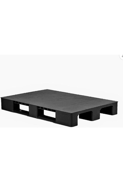 Hira Plastik Palet Düz Desen Siyah Plastik Taşıma Paleti 80X120X15 Cm