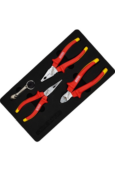 İzeltaş 1000V Izoleli Vde Elektrikçi Pense Yankeski Kargaburun Seti 160 mm 3'lü İzeltaş 1000V Izoleli Vde Elektrikçi Pense Yankeski Kargaburun Seti 160 mm 3'lü