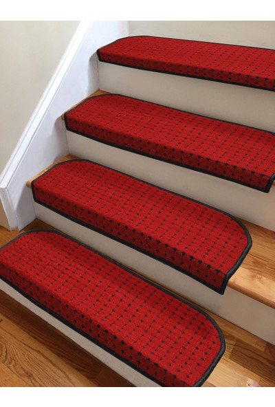 Stepmat Kırmızı Kendinden Yapışkanlı Merdiven Basamak Paspası Halısı