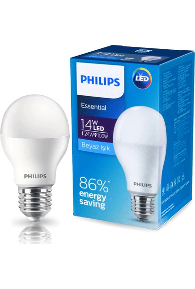 Philips Essential 13W LED Ampul E-27 Beyaz Işık