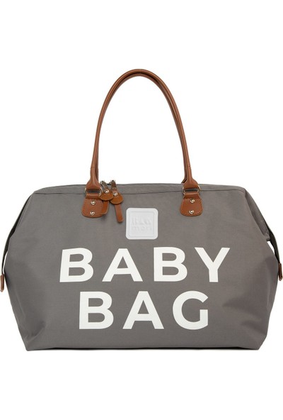 Bagmori Gri Baby Bag Baskılı Bebek Bakım Çantası