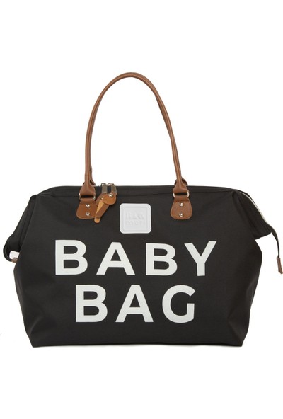 Bagmori Siyah Baby Bag Baskılı Bebek Bakım Çantası