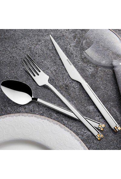 Emsan Zeugma Gold Premium 84 Parça 12 Kişilik Çatal Kaşık Bıçak Takımı