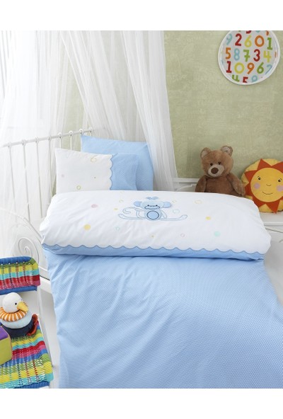 Sunny Funny Dalgalı Maymun Mavi Nevresim Takımı