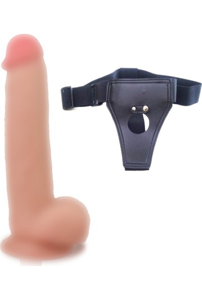 Lovetoy Kıkırdaklı Şekil Alabilen 24 Cm Belden Bağlamalı Yumuşak Realistik Penis