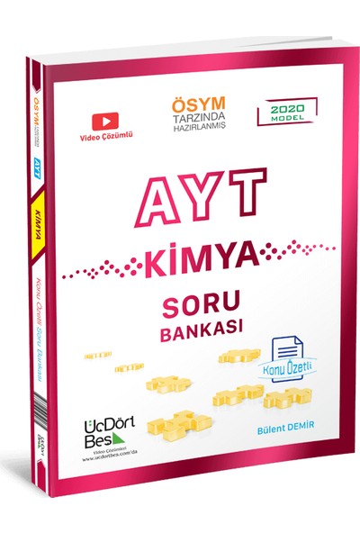 Üçdörtbeş Yayınları AYT Kimya Konu Özetli Soru Bankası