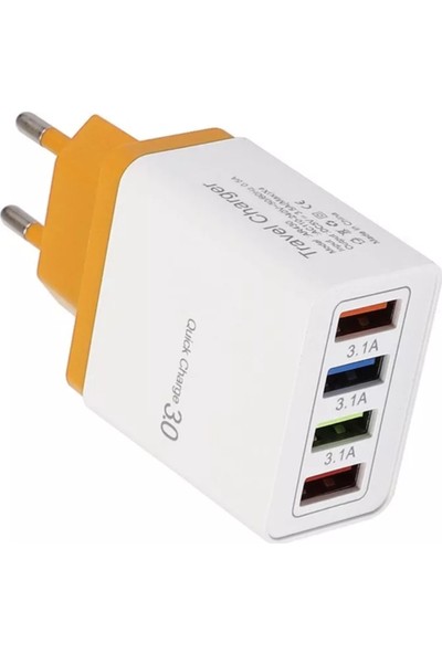 Judas Universal Çoklu Şarj Adaptörü 4 Faz 48 W - Sarı