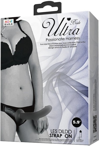 Pretty Love Ultra Özel Slikon 15 cm Belden Bağlamalı Siyah Strap On Dildo