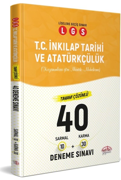 Editör Yayınları LGS İnkılap Tarihi Ve Atatürkçülük (10 Sarmal + 30 Karma) 40 Deneme Sınavı Editör Yayınları LGS İnkılap Tarihi Ve Atatürkçülük (10 Sarmal + 30 Karma) 40 Deneme Sınavı