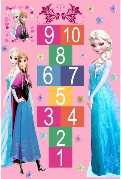Resmiro Kaymaz Taban Yıkanabilir Elsa Seksek Oyun Desenli Dijital Baskılı Halı RSP1545 Resmiro Kaymaz Taban Yıkanabilir Elsa Seksek Oyun Desenli Dijital Baskılı Halı RSP1545