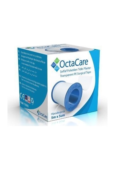 Octacare Şeffaf Polietilen Tıbbi Plaster 5 m x 5 cm Octacare Şeffaf Polietilen Tıbbi Plaster 5 m x 5 cm