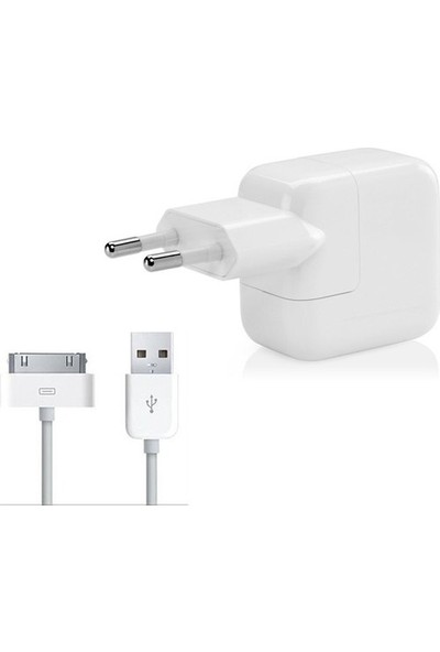 Coverzone Apple iPad Şarj 1/2/3 15.5W Çift Girişli Şarj Adaptörü + Kablo