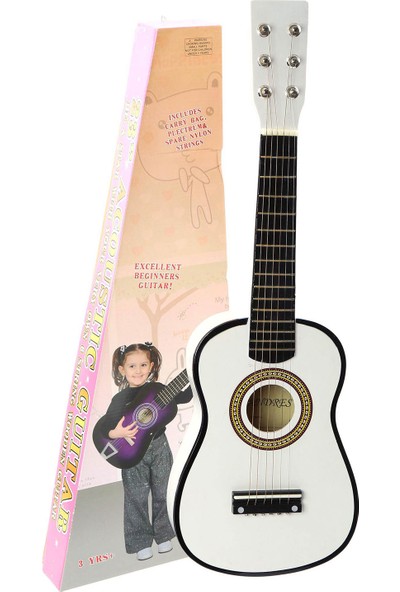 Andres 6 Tel Çocuk Gitar Beyaz