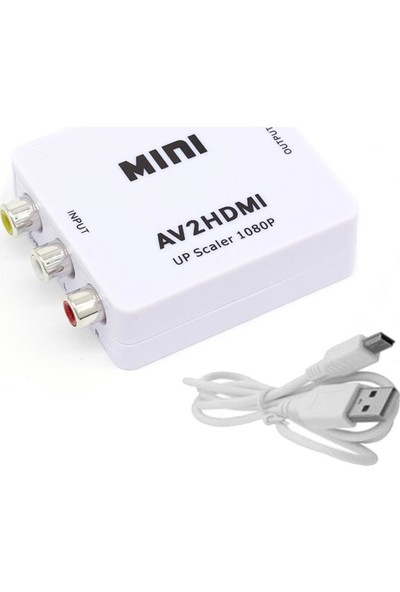 Gplus Av To HDMI Mini Switch Rca Composit Audio Video HDMI Görüntü Çevirici Full Hd ve 720P Dönüştürücü - Beyaz Gplus Av To HDMI Mini Switch Rca Composit Audio Video HDMI Görüntü Çevirici Full Hd ve 720P Dönüştürücü - Beyaz