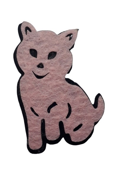 Dünya Hediye 5 cm Pudra Renk Keçe Kedi 10 Adet