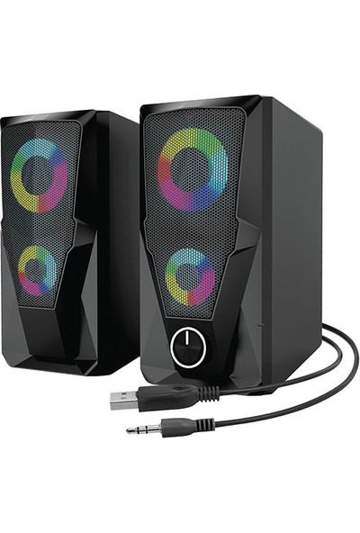 Mikado MD-336 2.0 6 Watt RGB Multimedya USB Speaker Siyah Mikado MD-336 2.0 6 Watt RGB Multimedya USB Speaker Siyah