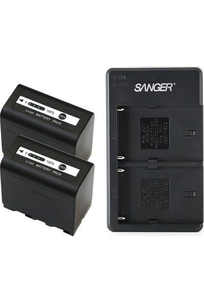 Sanger Sony NP-F970 Ikili USB Şarj Cihazı ve Batarya Seti Sanger Sony NP-F970 Ikili USB Şarj Cihazı ve Batarya Seti