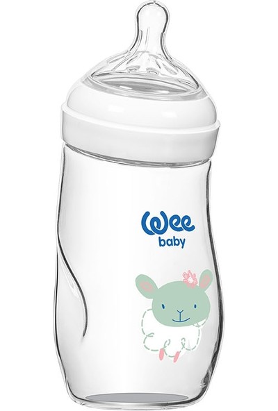 Wee Baby Natural Isıya Dayanıklı Açılı Cam Biberon 260 ml Wee Baby Natural Isıya Dayanıklı Açılı Cam Biberon 260 ml