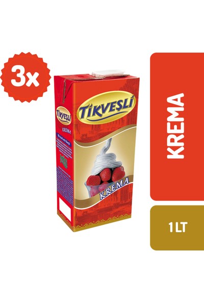 Tikveşli Krema 1 l x 3'lü