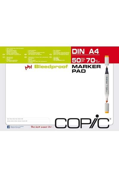 Copic Marker Defteri Pad A4 70 gr 50 Yaprak Copic Marker Defteri Pad A4 70 gr 50 Yaprak